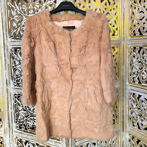 Jackets & Coats | 10 Genuine Rabbit Fur Cream Pinky Winter Coat Cute ...